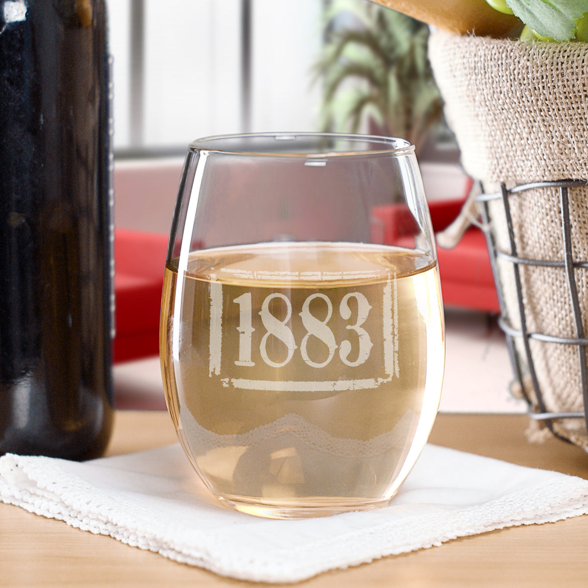 Yellowstone 1883 Logo Laser Engraved Stemless Wine Glass | Yellowstone Shop