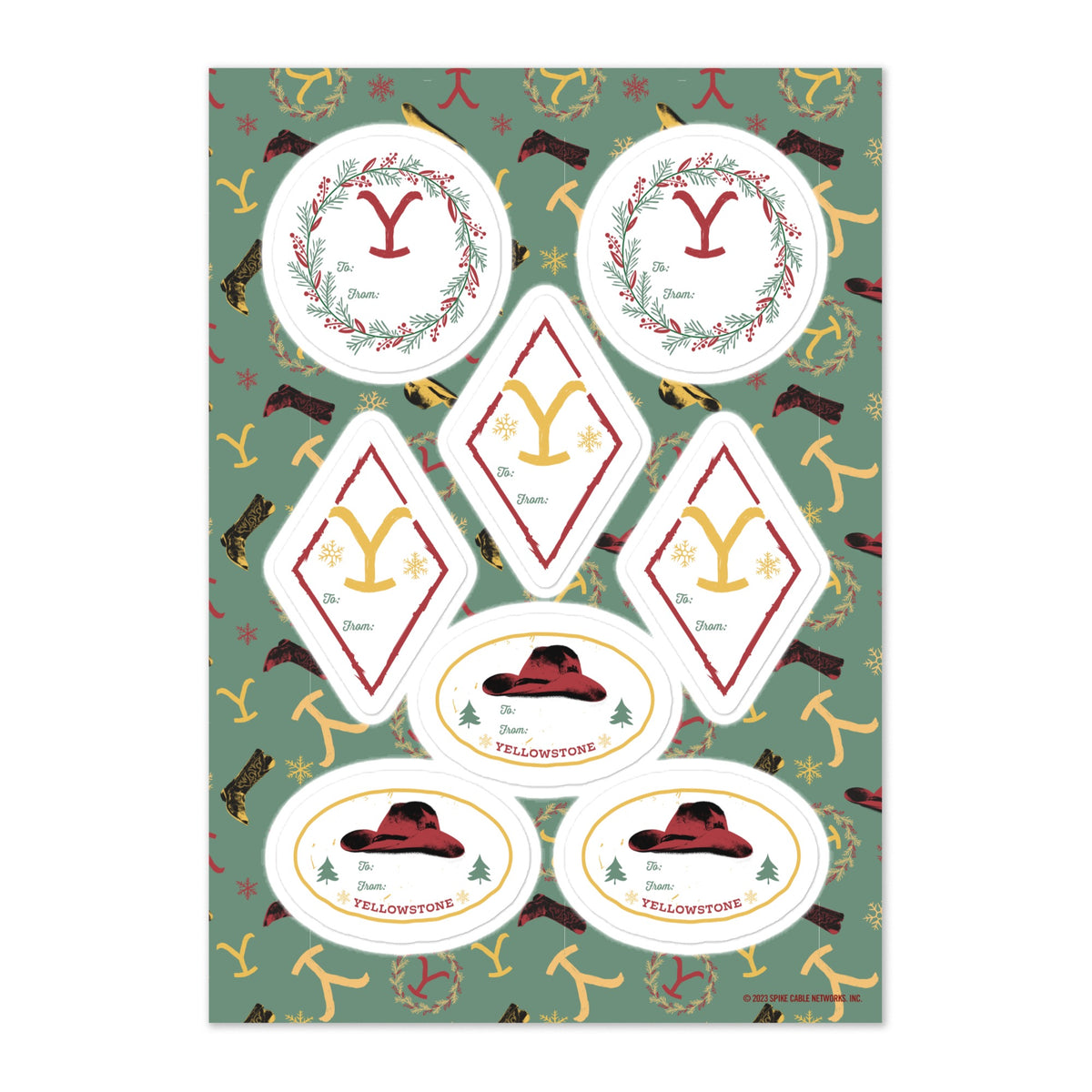 Yellowstone Holiday Icons Gift Sticker Sheet | Yellowstone Shop
