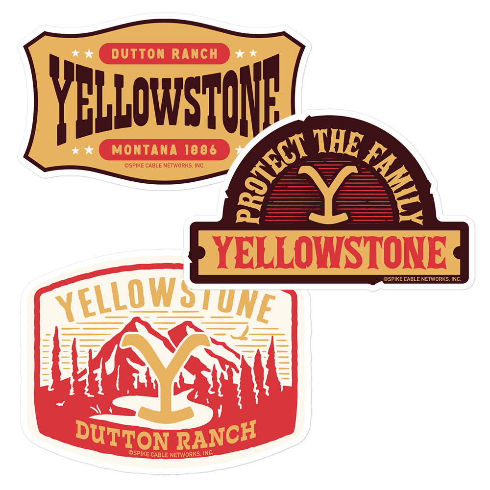 Yellowstone Protect The Family Assorted Patches Stickers Pack of 3 ...